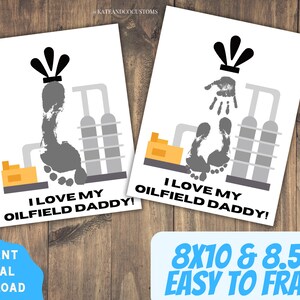 Oilfield Dad Fathers Day Gift Footprint Oil Rig Card Craft Idea ...