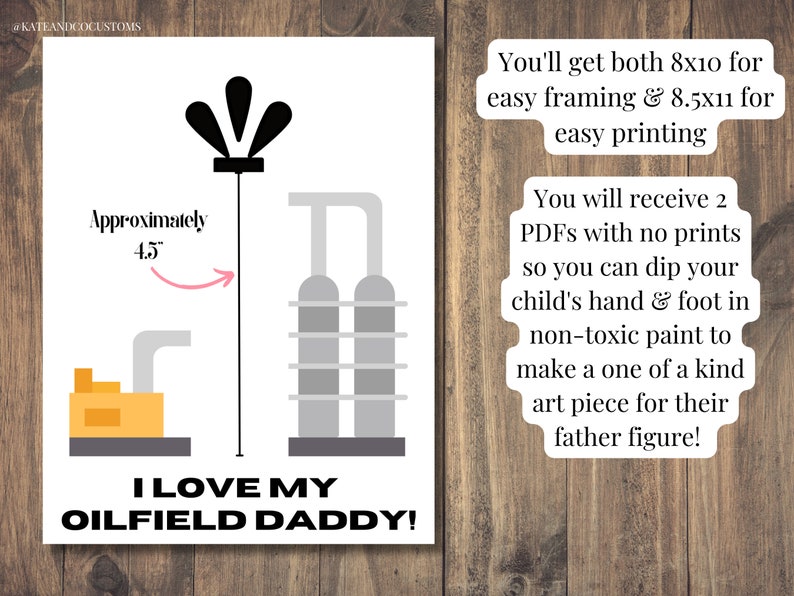 Oilfield Dad Fathers Day Gift Footprint Oil Rig Card Craft Idea ...