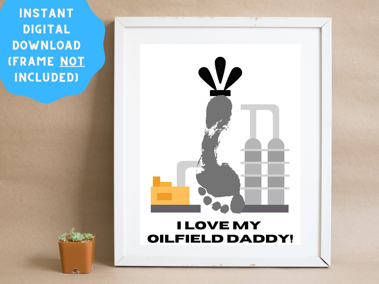 Oilfield Dad Fathers Day Gift Footprint Oil Rig Card Craft Idea ...