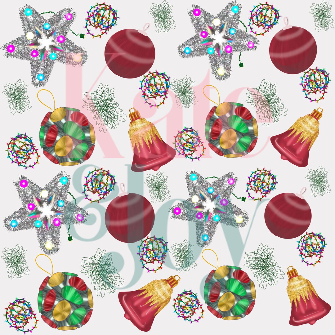 Vintage Christmas Ornament Seamless Repeating Pattern | PNG | 300 DPI ...