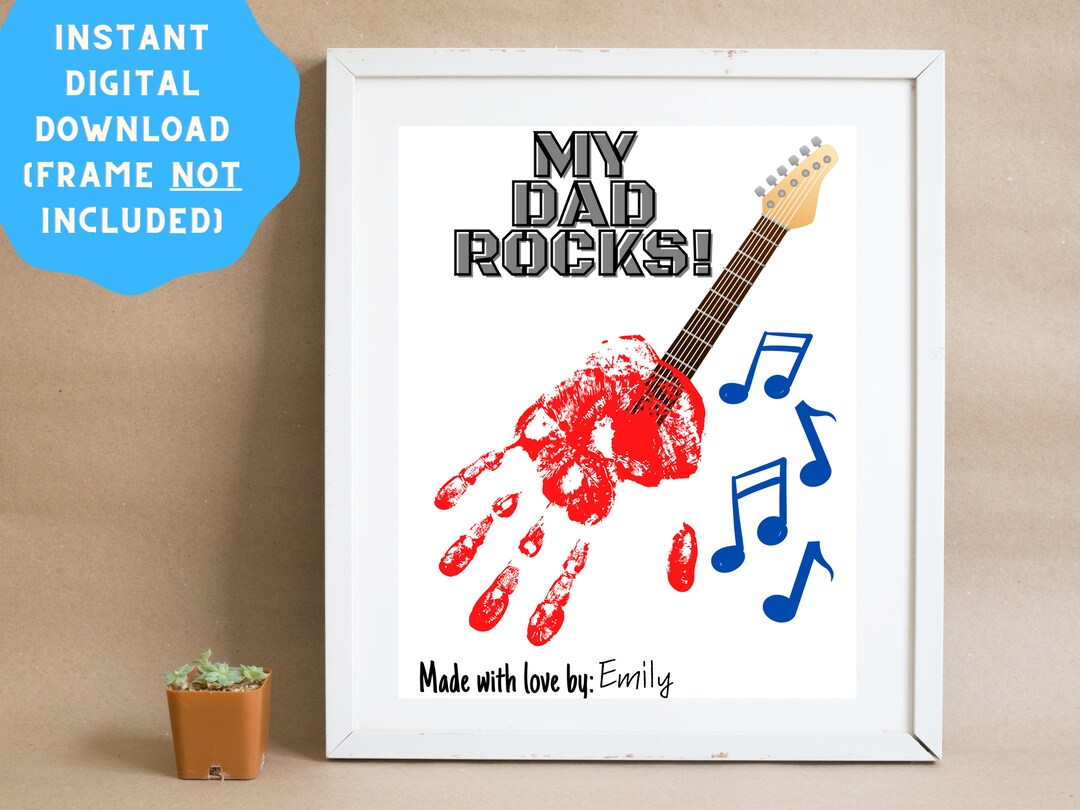 Fathers Day Printable Handprint Art, Craft for Dad From Kids, Instant ...