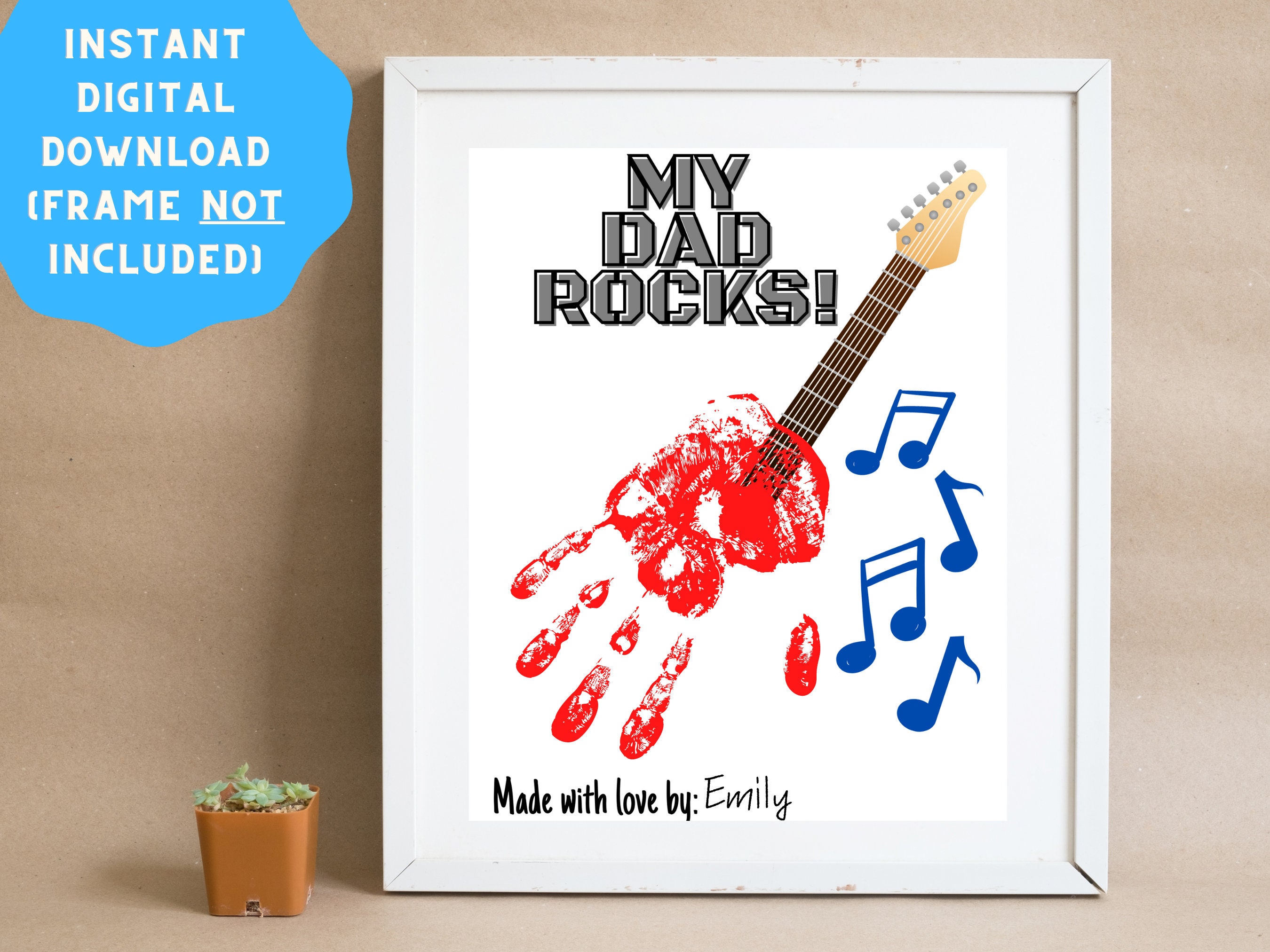 Fathers Day Printable Handprint Art, Craft for Dad From Kids, Instant ...