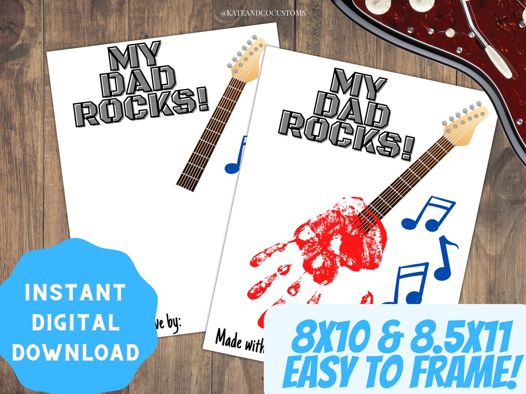 Fathers Day Gift Handprint Printable Paint Craft Dad Daddy Long ...