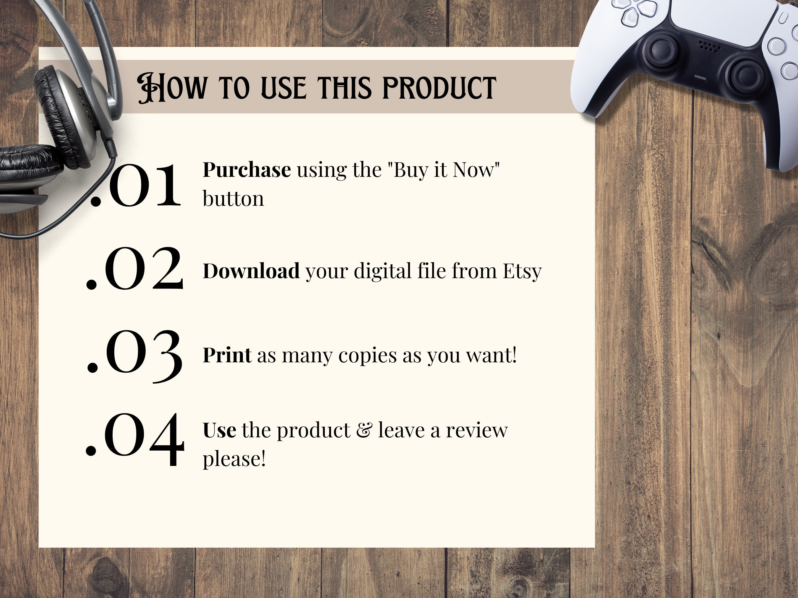 Gamer Dad Fathers Day Gift Footprint Controller Card Craft Idea, Video ...