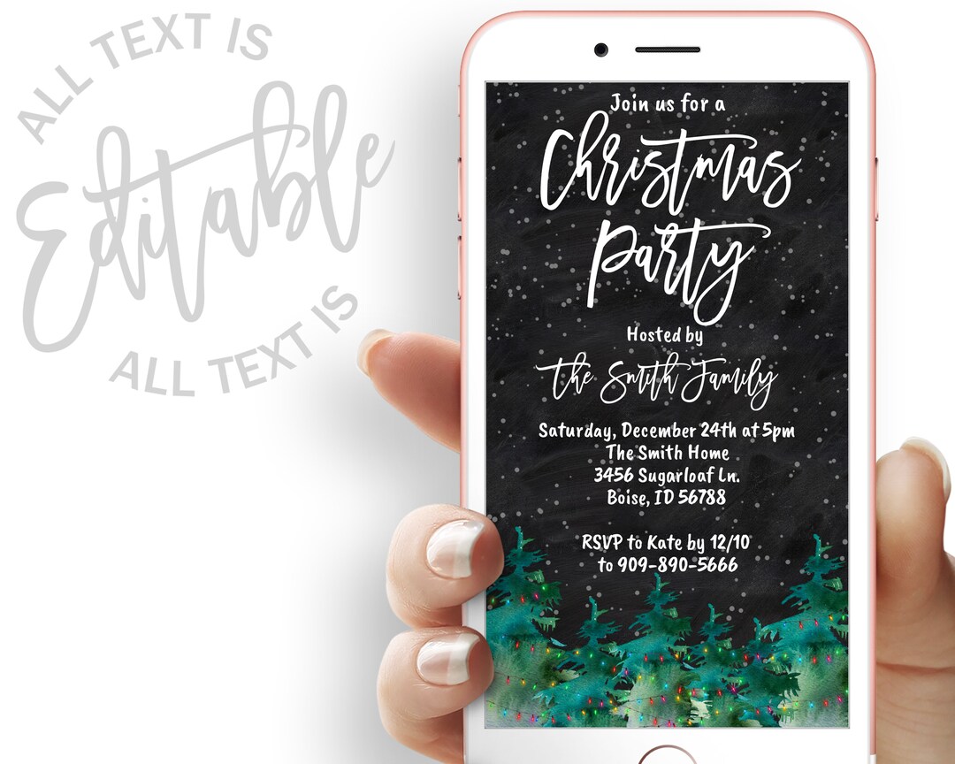 Christmas Party Evite Classic Christmas Electronic Invitation Holiday ...