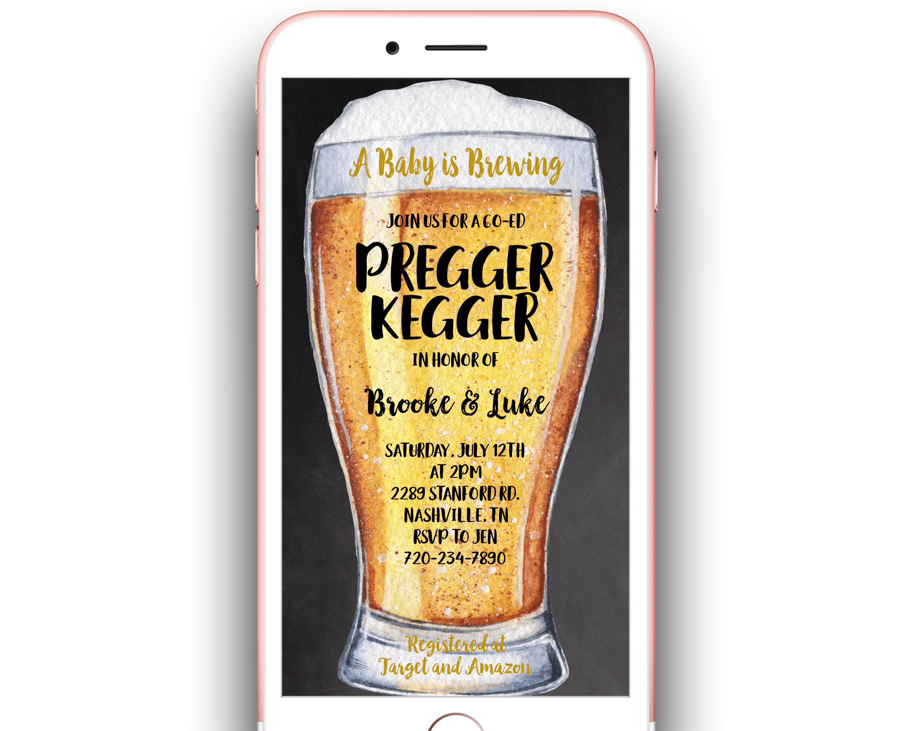 Pregger Kegger Baby Shower Evite A Baby is Brewing Baby Shower - Etsy