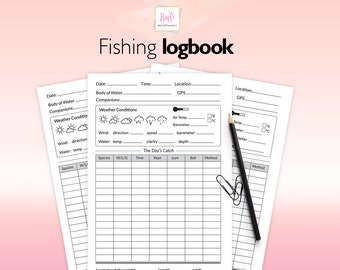 Fishing Log Book A5, Printable Fishing Log Book - Etsy