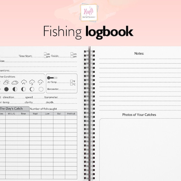 Fishing Log Book A5, Printable Fishing Log Book - Etsy
