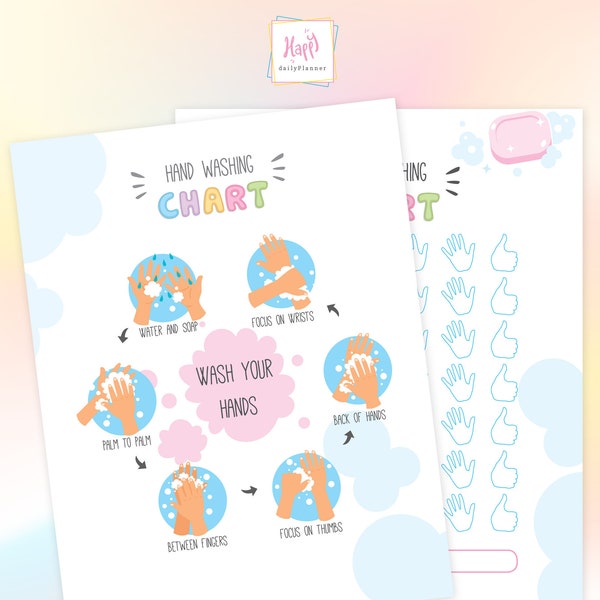 Kids Hand Washing Chart - Etsy