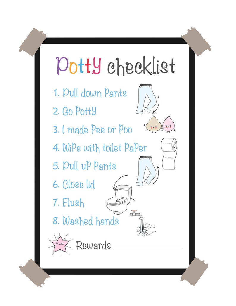 Potty Training Chart Printable for Boys & Girls, Potty Checklist - Etsy