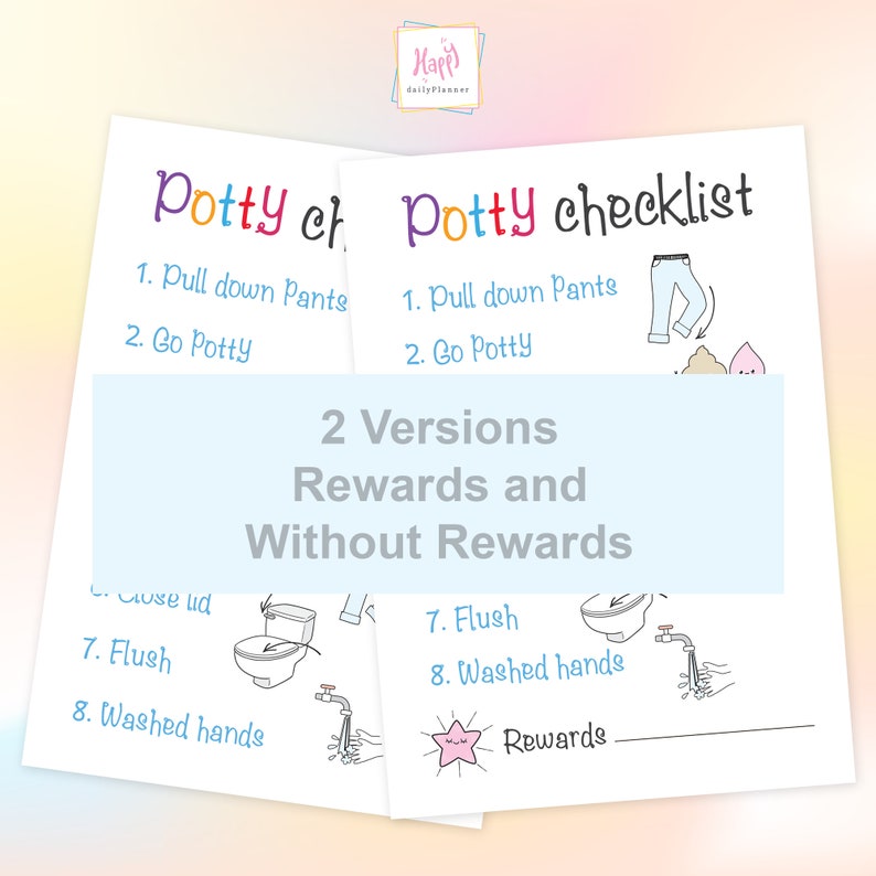 Potty Training Chart Printable for Boys & Girls, Potty Checklist - Etsy