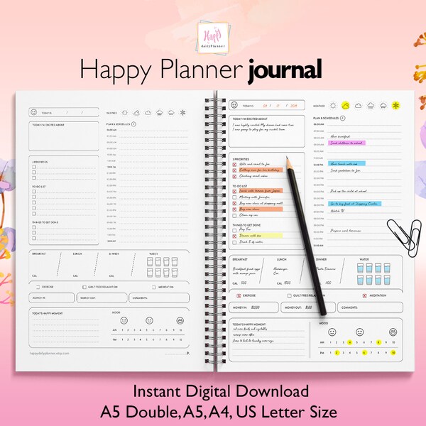 Happy Planner Printable A5/A4/US Letter Pomodoro Technique - Etsy Canada