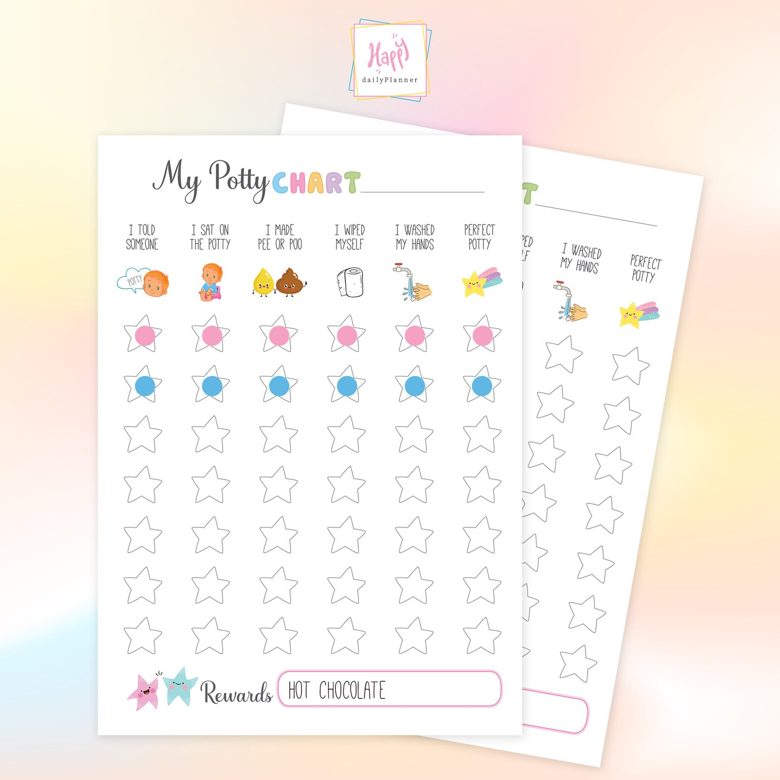 My Potty Chart: Potty Training Chart for Boys, Toilet Routine Training ...