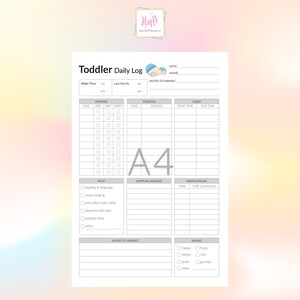 Toddler Daily Log: Daycare Daily Reports Tracker for Newborns or Nanny ...