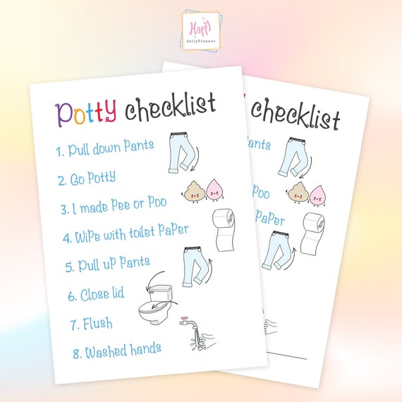 Potty Training Chart Printable for Boys & Girls Potty | Etsy Australia