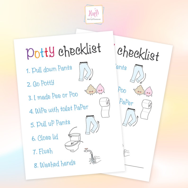 Potty Training Chart Printable for Boys & Girls, Potty Checklist - Etsy