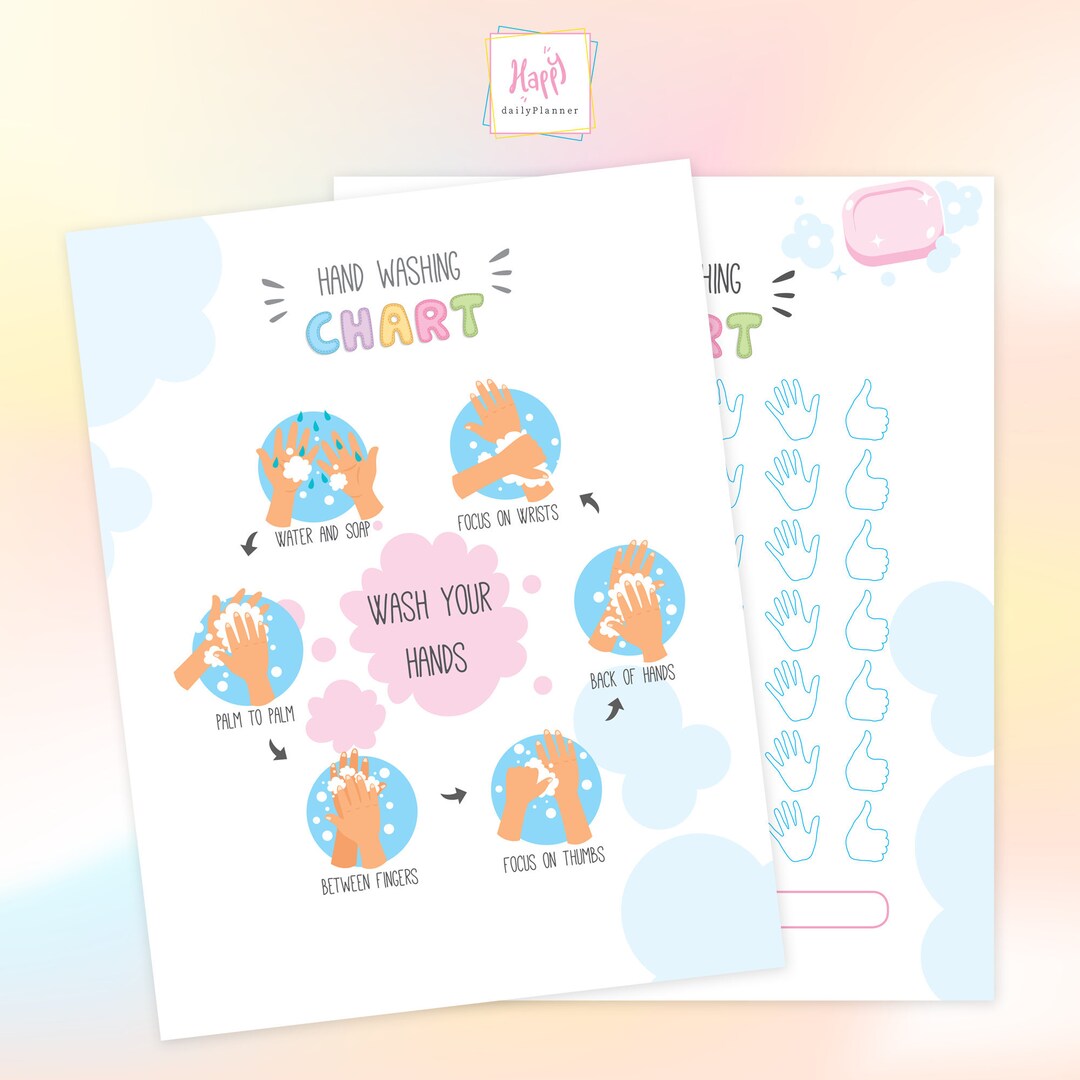 Hand Washing Chart for Kids Printable, Routine Chart,school Chart ...
