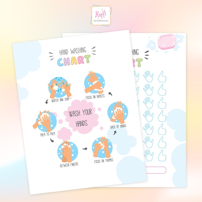 Hand Washing Chart for Kids Printable, Routine Chart,school Chart ...