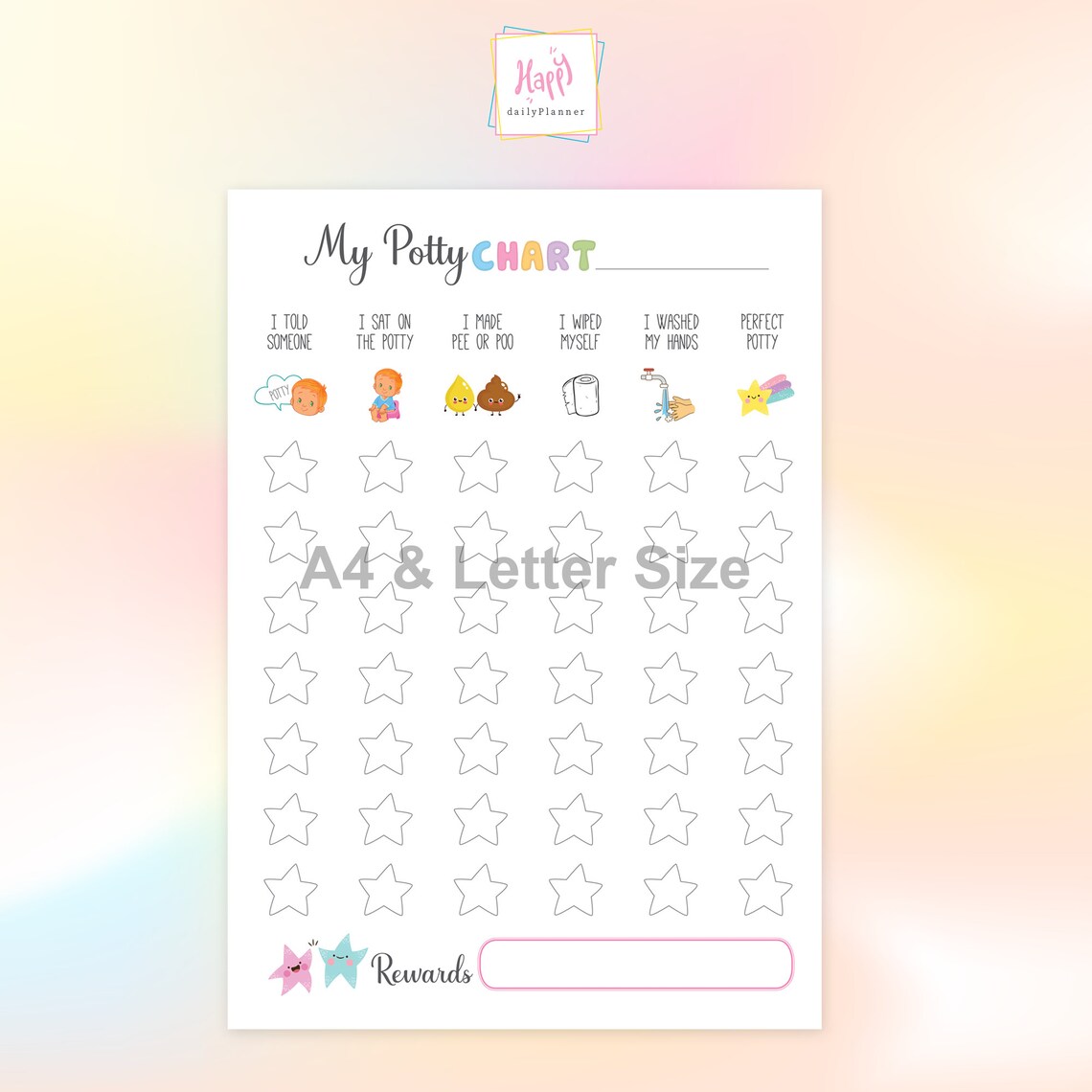 My Potty Chart: Potty Training Chart for Boys Toilet Routine - Etsy
