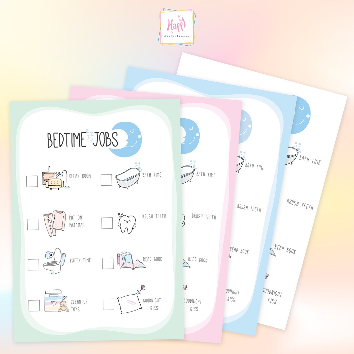 Kids Morning and Evening Routine Chart Printable | Etsy