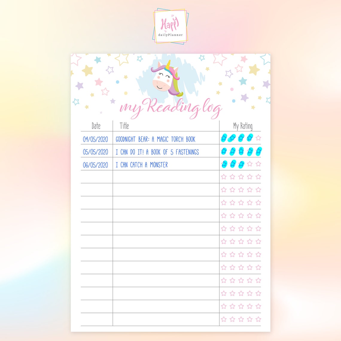 Kids Reading Log Printable, Summer Reading Log, Kids Reading List ...