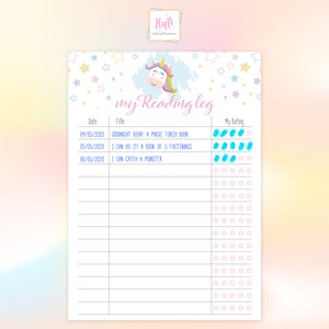 Kids Reading Log Printable, Summer Reading Log, Kids Reading List ...