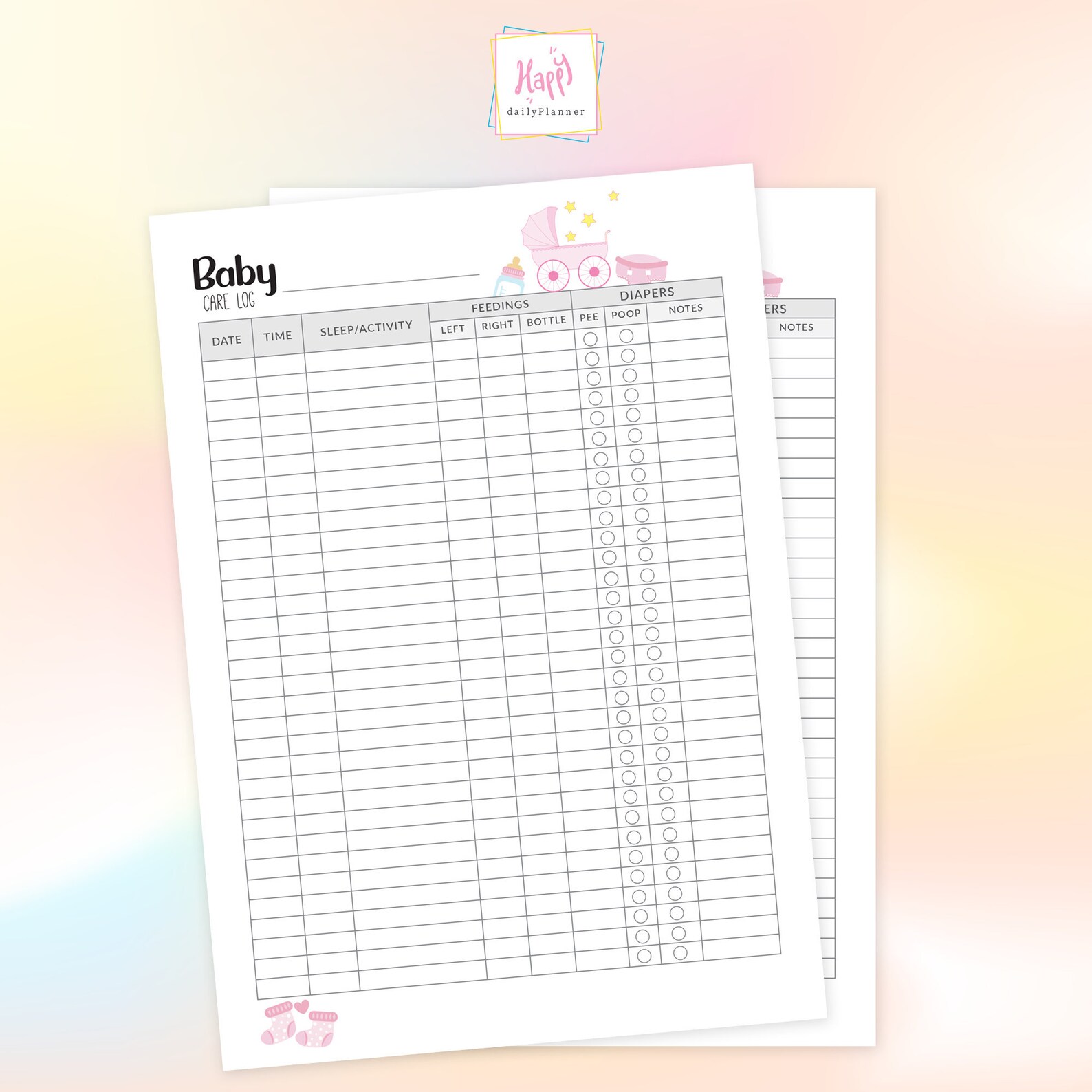 Baby Tracker Printable, Toddle Care Log Printable, Feed Log, Sleep Log ...