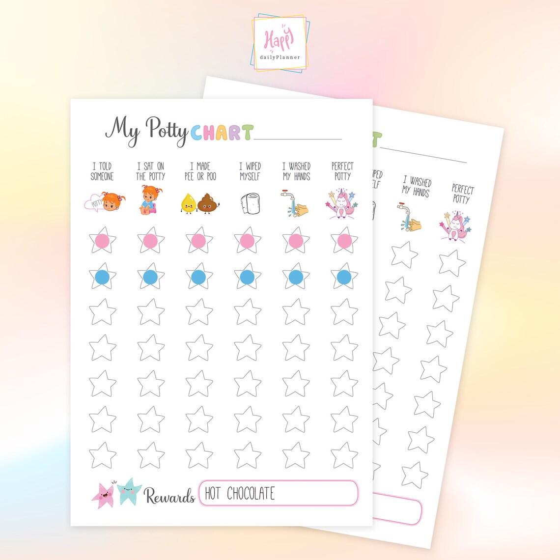My Potty Chart: Potty Training Chart for Girls, Toilet Routine Training ...