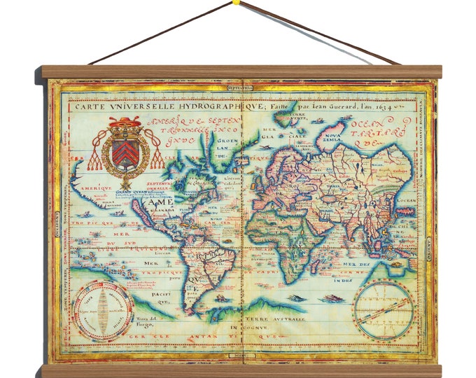 1581 Bible World Map in Shape of a Clover-leaf (europe, Asia, Africa ...