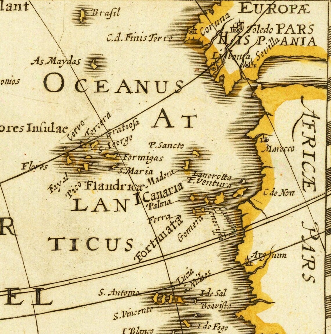 Vintage Rare Decorative 1630 Map of the American Continents new World ...