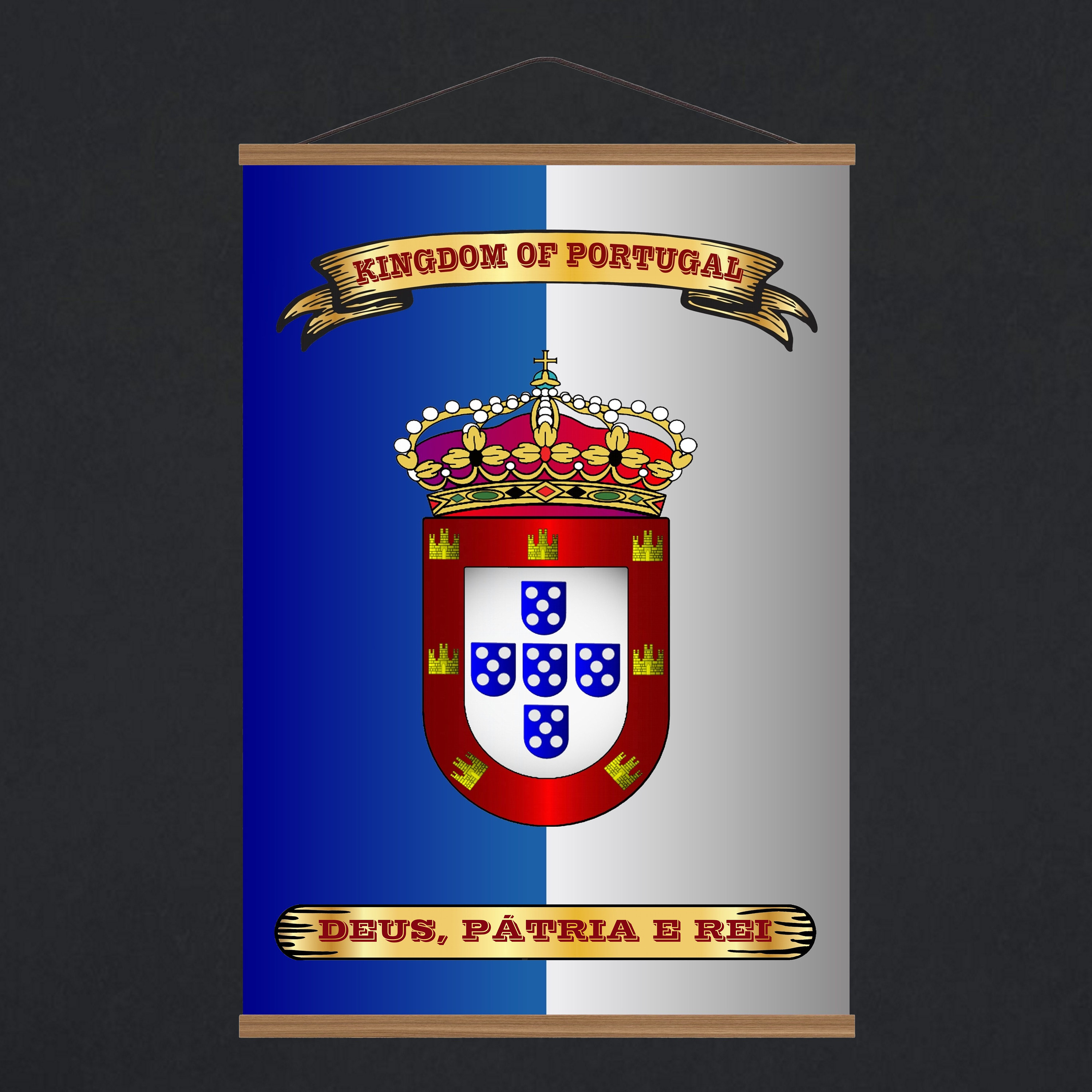 Portuguese Empire Kingdom of Portugal Vintage Flag W Coat of Arms ...