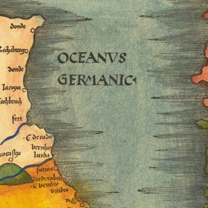 1522 One of the Earliest Map of British Isles England Scotland Ireland ...