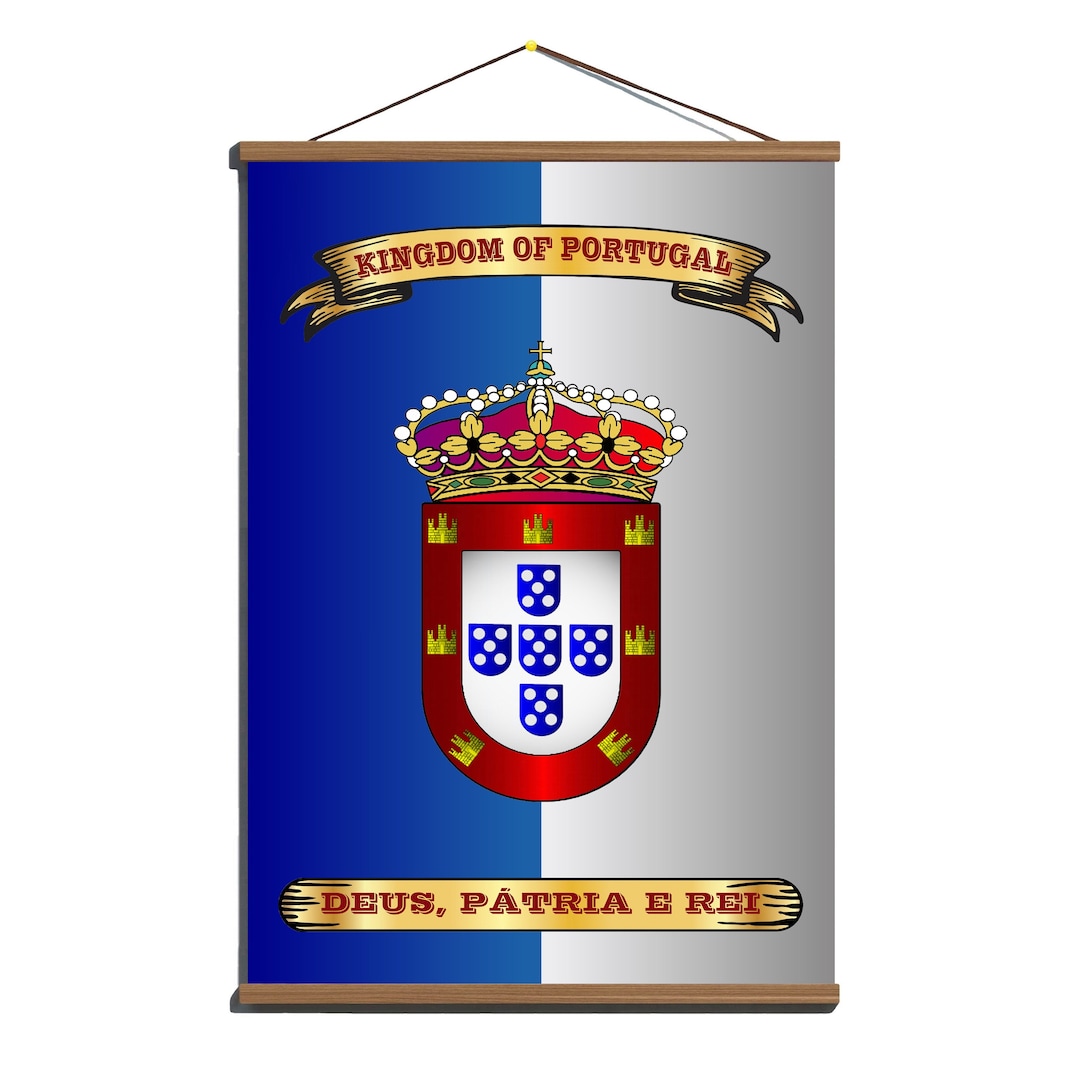 Portuguese Empire Kingdom of Portugal Vintage Flag W Coat of Arms ...