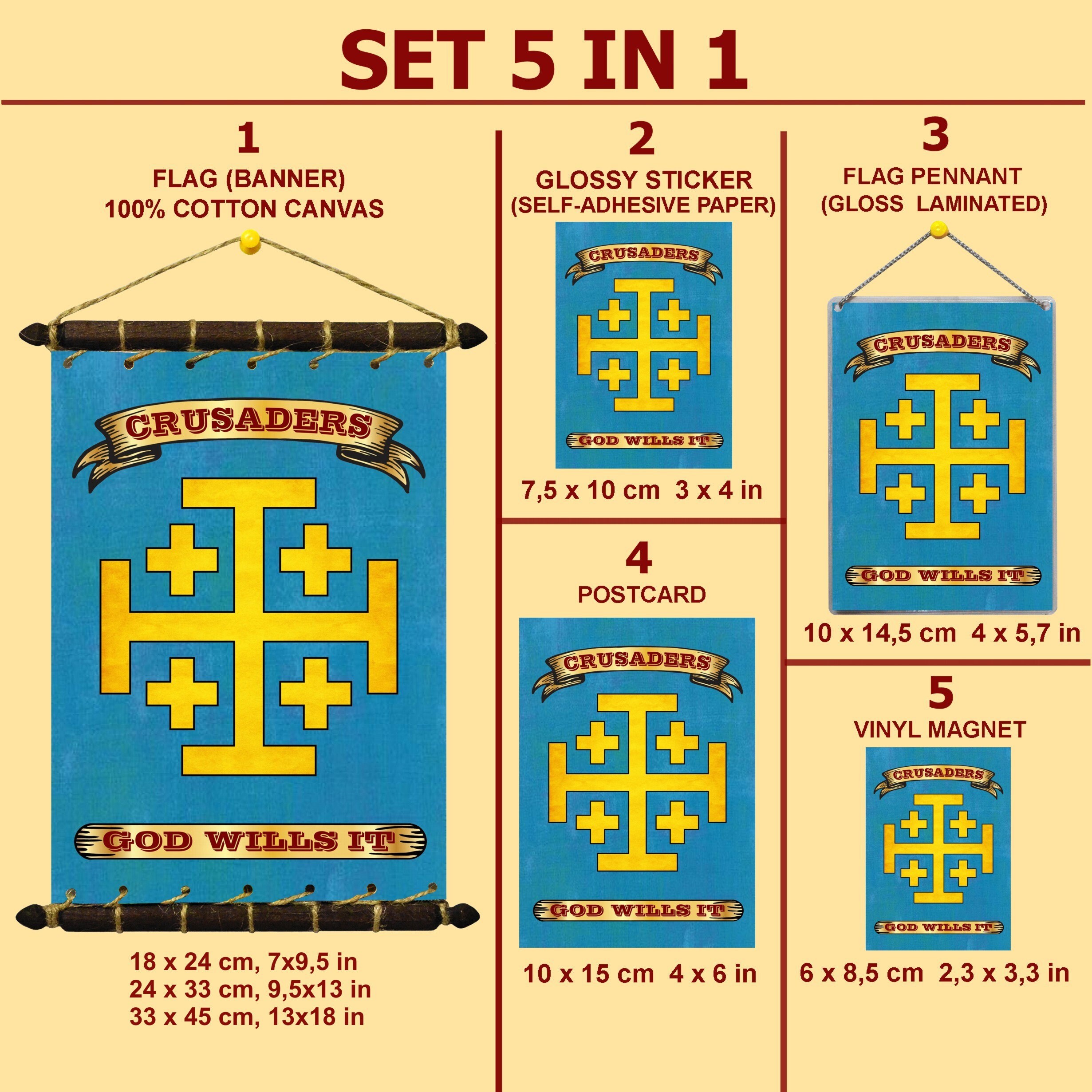 CRUSADERS KNIGHTS Battle Flag Standard on Cotton Canvas Wooden | Etsy