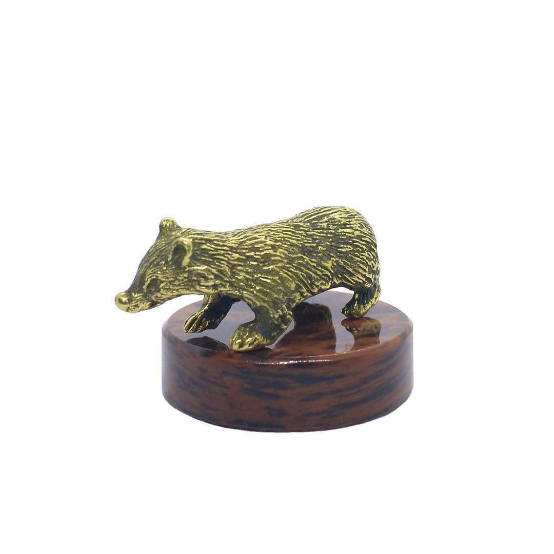 Handmade Handcrafted Solid Bronze Figurine Sculpture of BADGER on ...