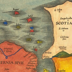 1522 One of the Earliest Map of British Isles England Scotland Ireland ...