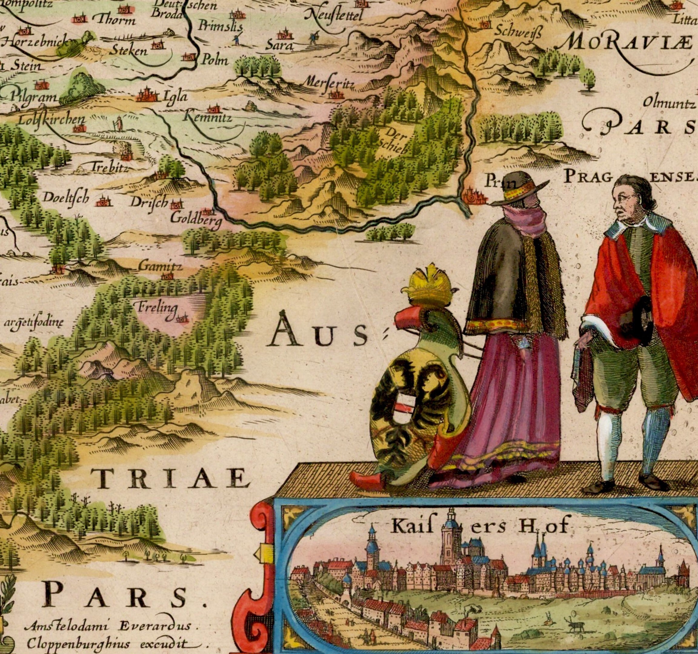 Vintage Rare Old 1642 Map of Bohemia / Czech Republic, Czechia / Real ...