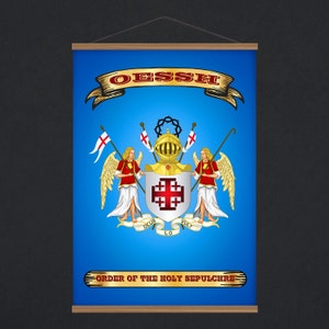 ORDER of the HOLY SEPULCHRE Rare Flag and Coat of Arms / Cotton Canvas ...