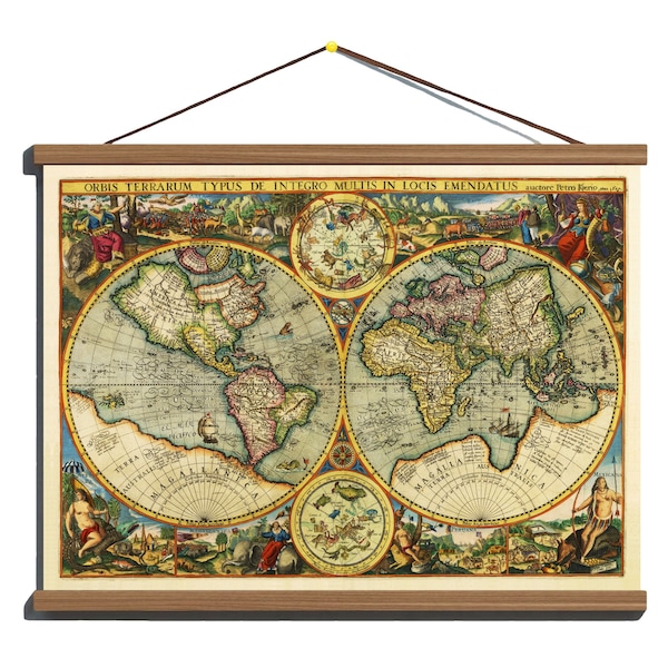 World Map With Magnetic Frame - Etsy