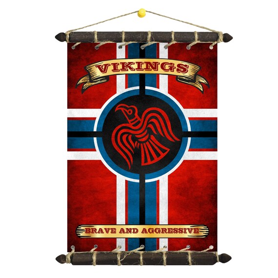 Handmade Vikings Rare Flag Standard on Cotton Canvas Dragon | Etsy