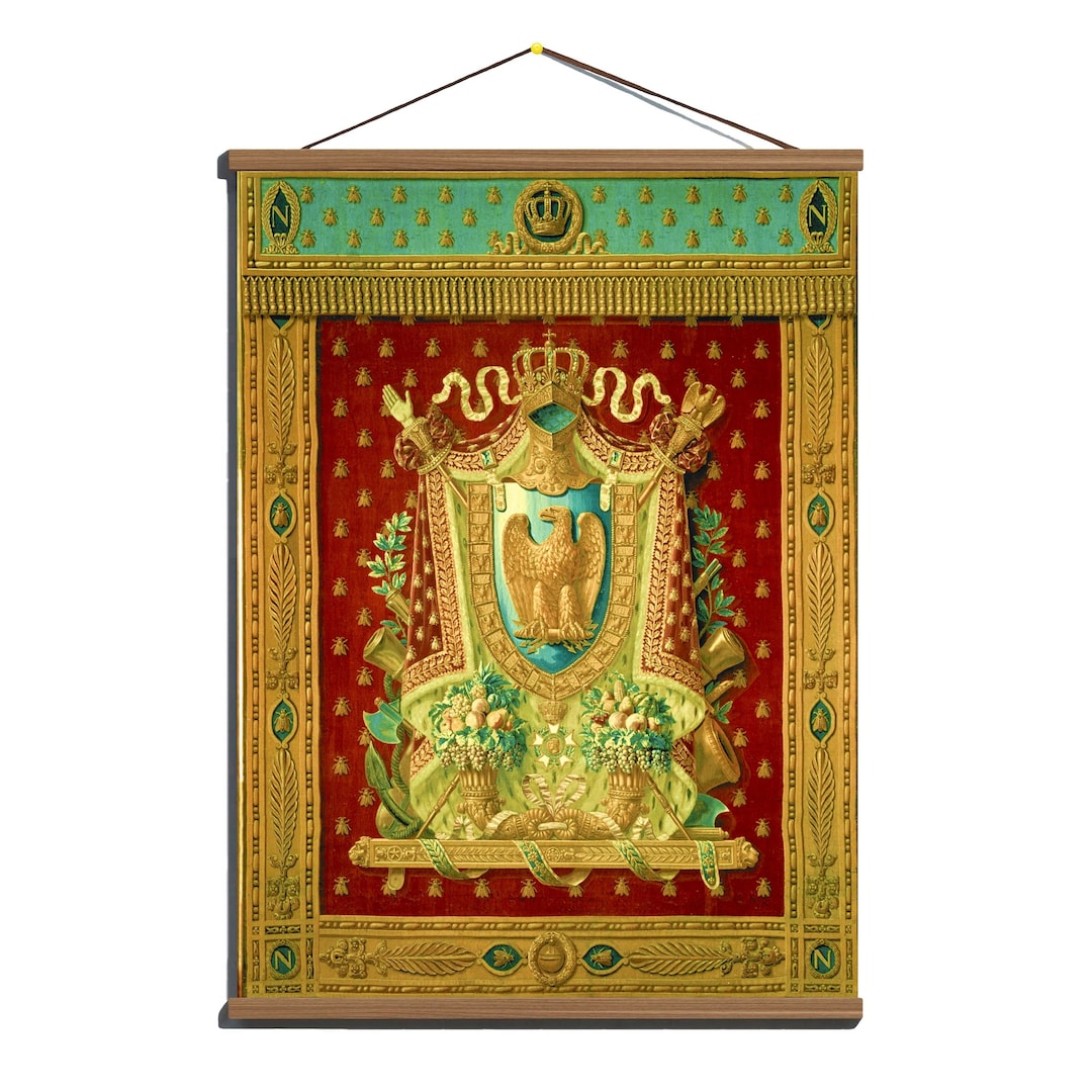 France Napoleon Empire Decorative Vintage Banner Ensign Coat of Arms ...