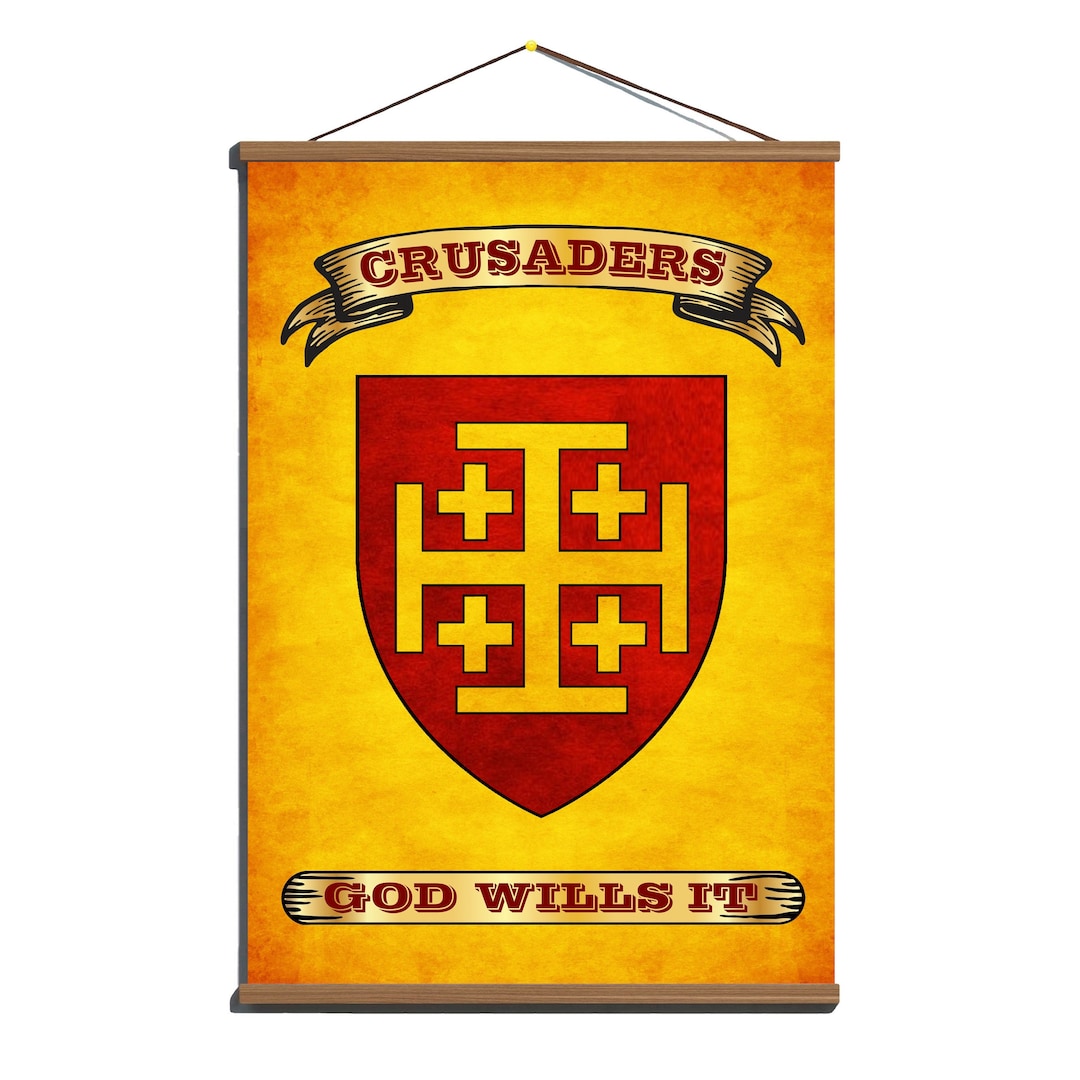 Old Medieval CRUSADERS Templar Knight Rare Flag and Coat of Arms ...