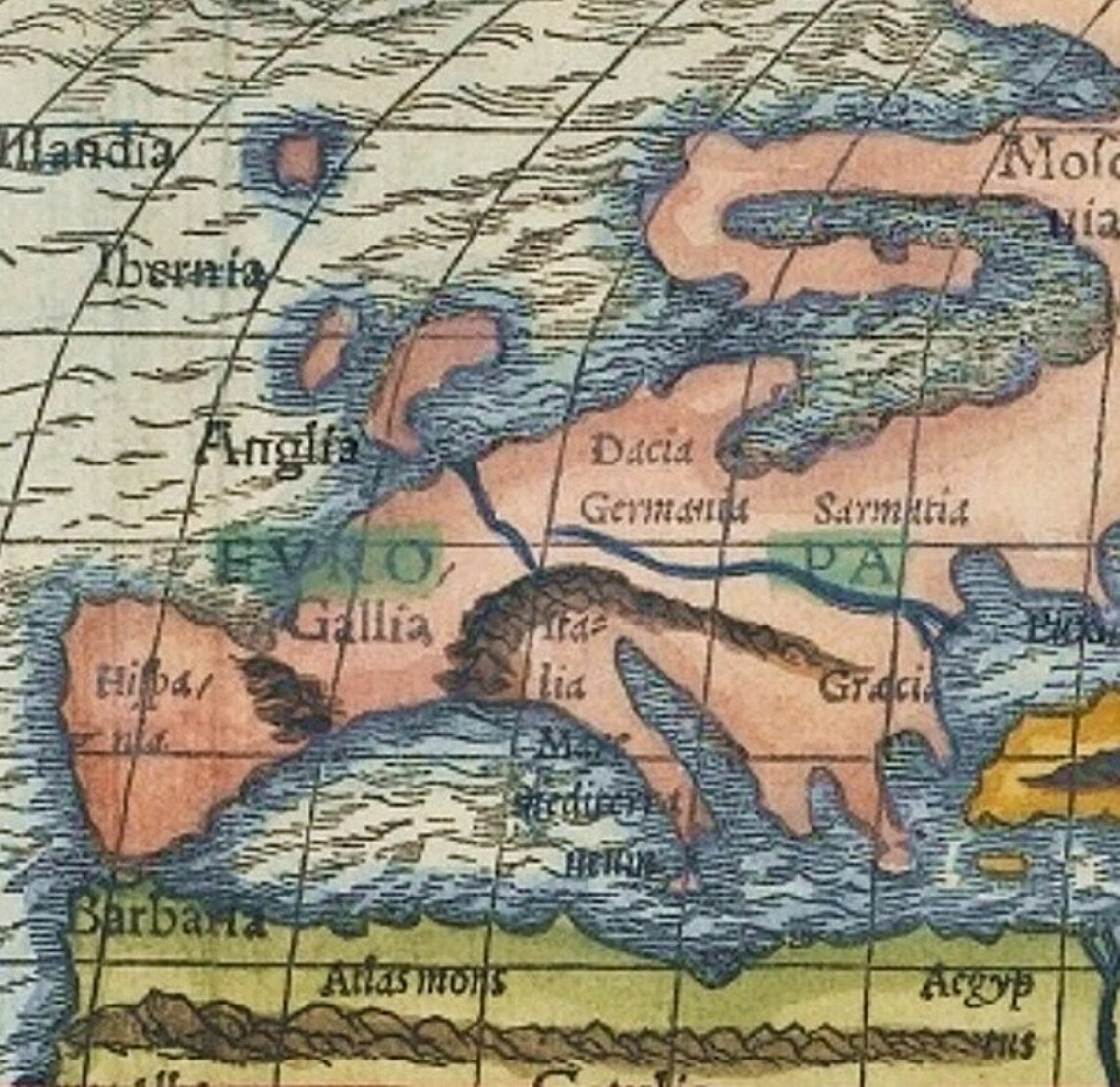 Antique Rare World Map 1532 by Sebastian Münster 1488 | Etsy