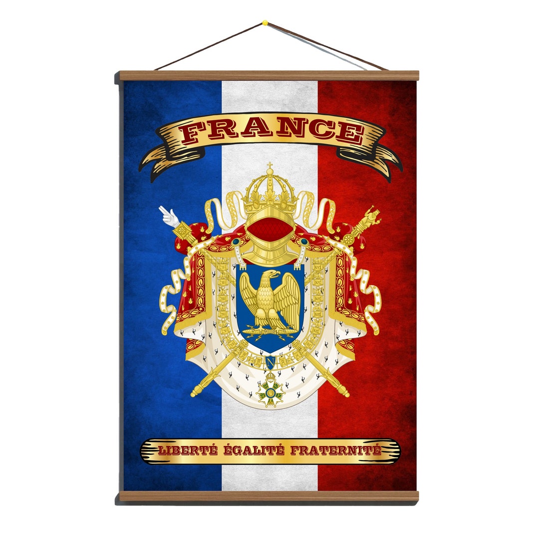 France Napoleon Empire Decorative Vintage Banner Ensign Coat of Arms ...