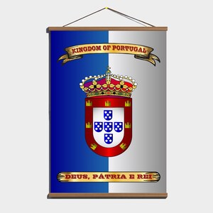 Portuguese Empire Kingdom of Portugal Vintage Flag W Coat of Arms ...
