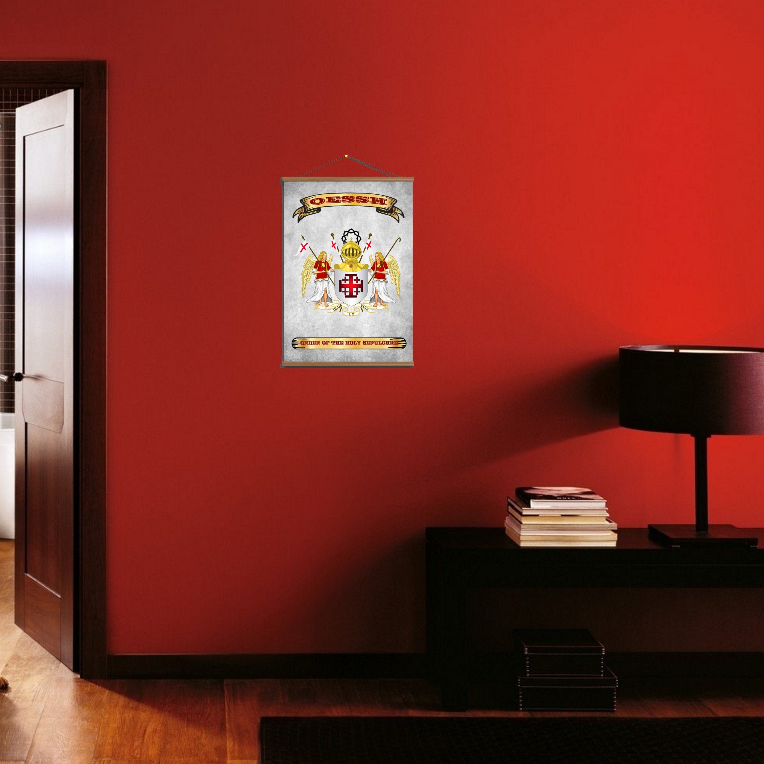 ORDER of the HOLY SEPULCHRE Rare Flag and Coat of Arms / Cotton Canvas ...