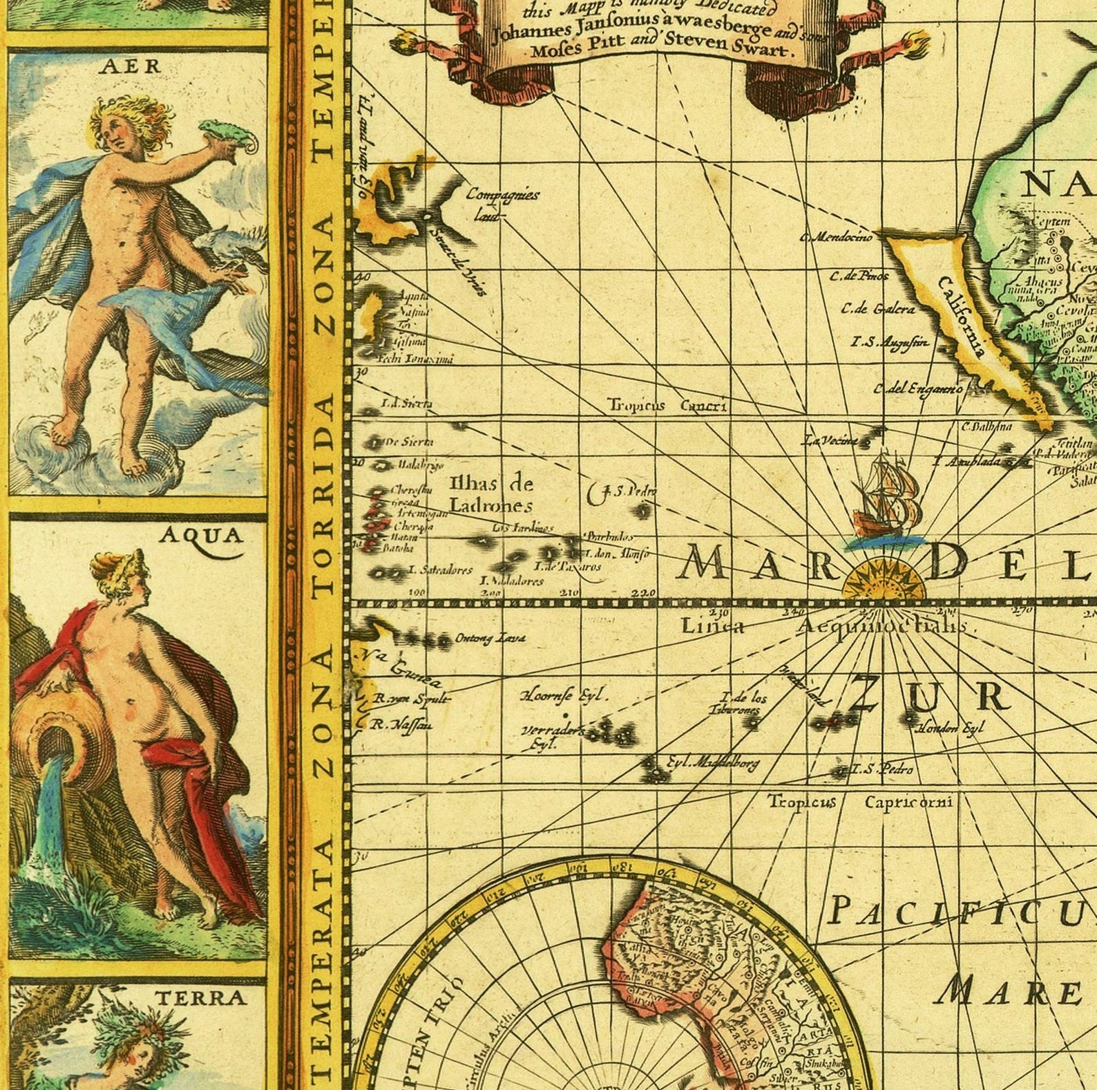 Antique Old World Map 1680 by Moses Pitt c. 16391697 Cotton - Etsy