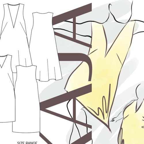 NOVA Top & Dress PDF Pattern by Popolok Design 8 Sizes Girl | Etsy