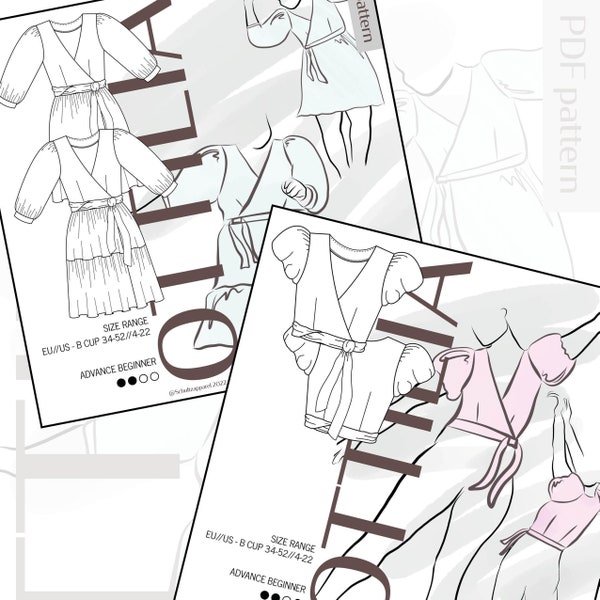 Wrap Front Dress Pattern - Etsy