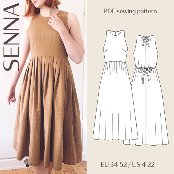 Midi Dress Pattern - Etsy UK